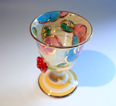 Fluted Small Fat Vase in Gold New Rose with Polka Dot Rim – MaryRoseYoung